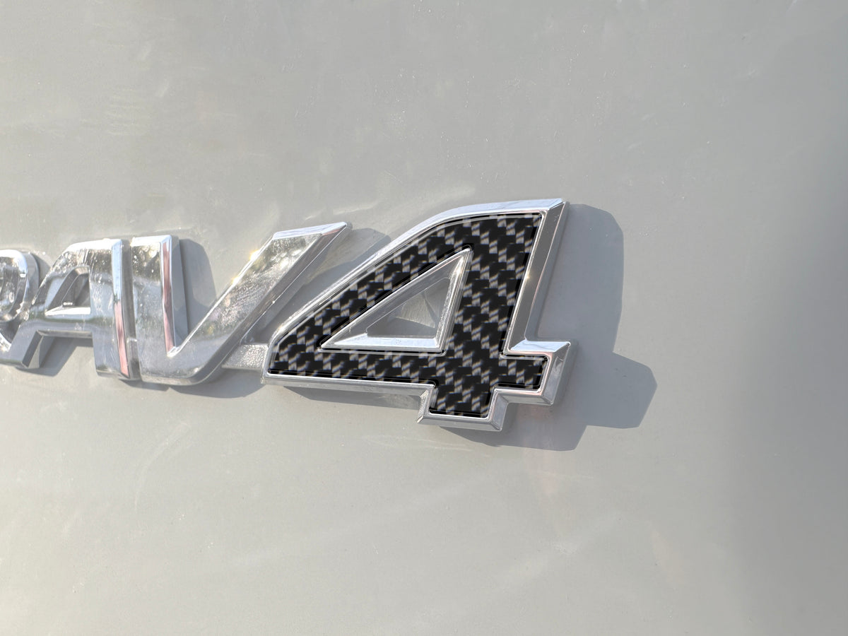 Rear Emblem "4" Letter Inserts Fits 2019-2025 Toyota Rav4 — Tufskinz.com