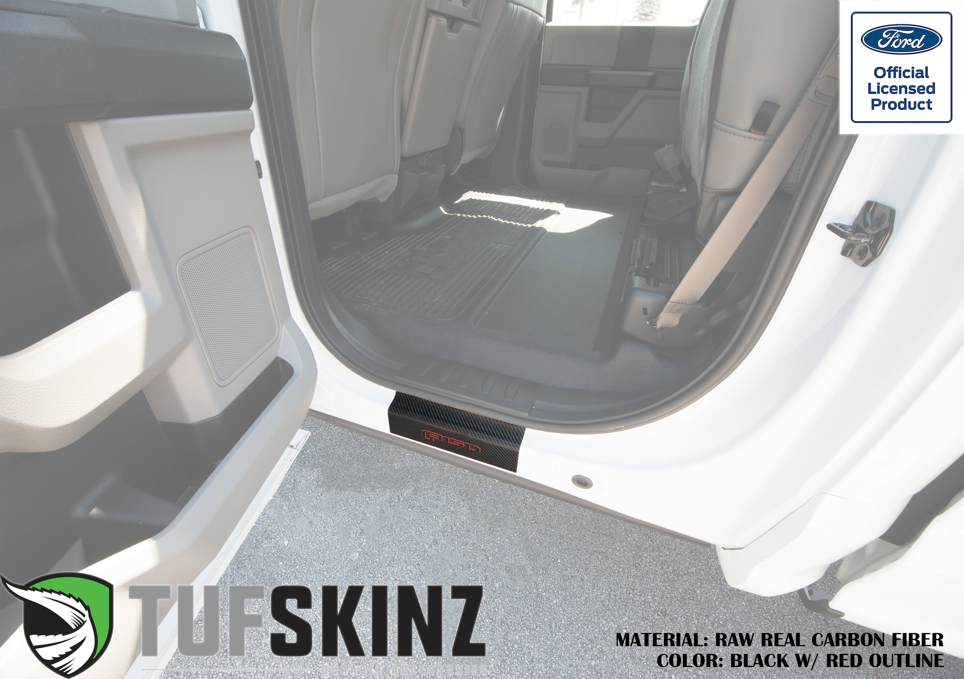 Door Sill Protection Overlays (Textured) Fits 2015-2024 Ford F-150 ...